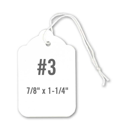 #3 Blank White String Tags 7/8" x 1-1/4" - Retail Supplies by WR ...