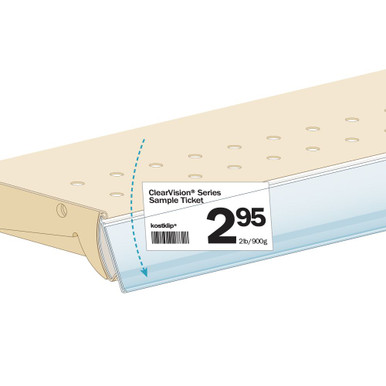 48" Clear Clip In Ticket Molding for gondola shelving - Retail Supplies ...