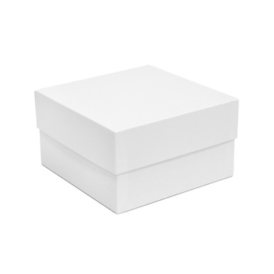 White Gloss Large Square Rigid Boxes 9"x9"x4-1/2" - Retail Supplies by ...