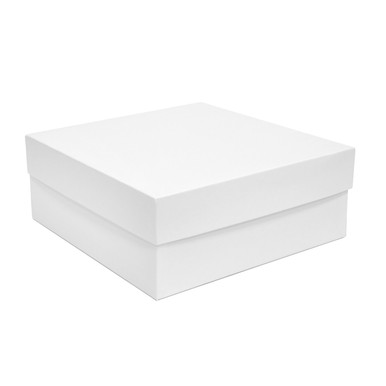 White Gloss Extra Large Square Rigid Boxes 11-1/4"x11-1/4"x4-1/2" - Retail Supplies by WR ...