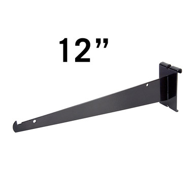 BLK/12KB - Black 12" Gridwall Shelf Brackets - Retail Supplies by WR Display & Packaging