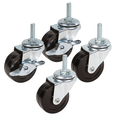 2" Industrial Rubber Casters with 1" x 5/16" Threaded Stem - Retail ...