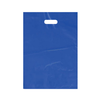 13" x 17" Reflex Blue Die Cut Handle Plastic Bag - Retail Supplies by ...