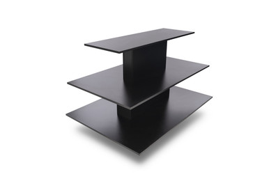 Black Melamine 3 Tier Rectangular Display Table - Retail Supplies by WR ...