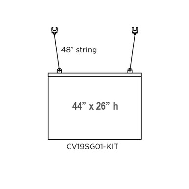 Hanging Cashier Protection Sneeze Guard Shield 44"w x 26"h - Retail ...