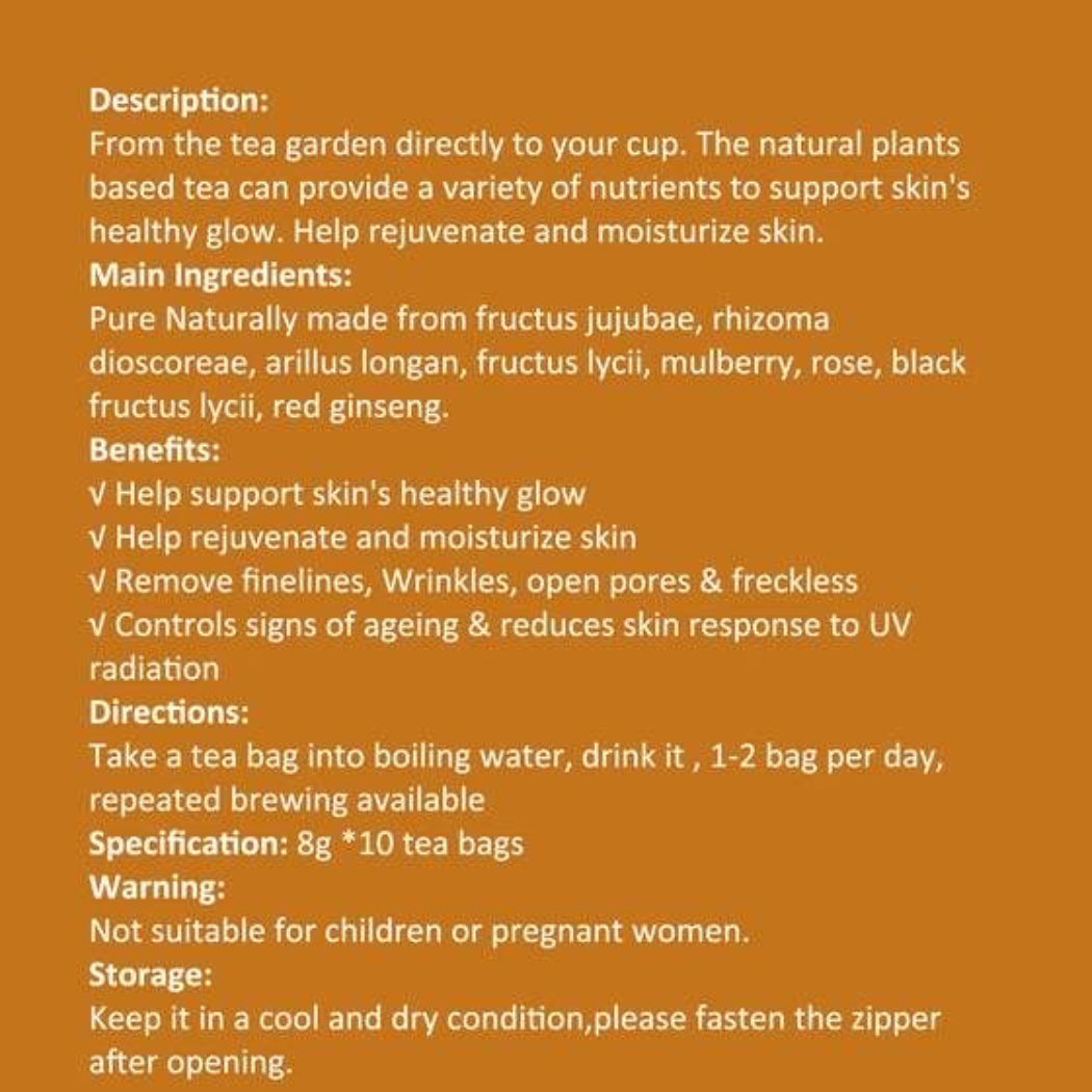 Herbal Skin Glow Tear-Skin detox tea for clear skin