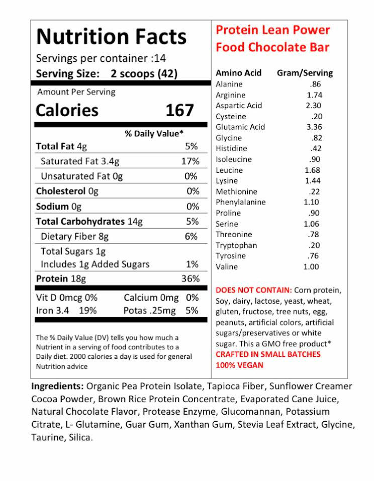 Protein Lean Chocolate VEGAN PEA PROTEIN POWDER