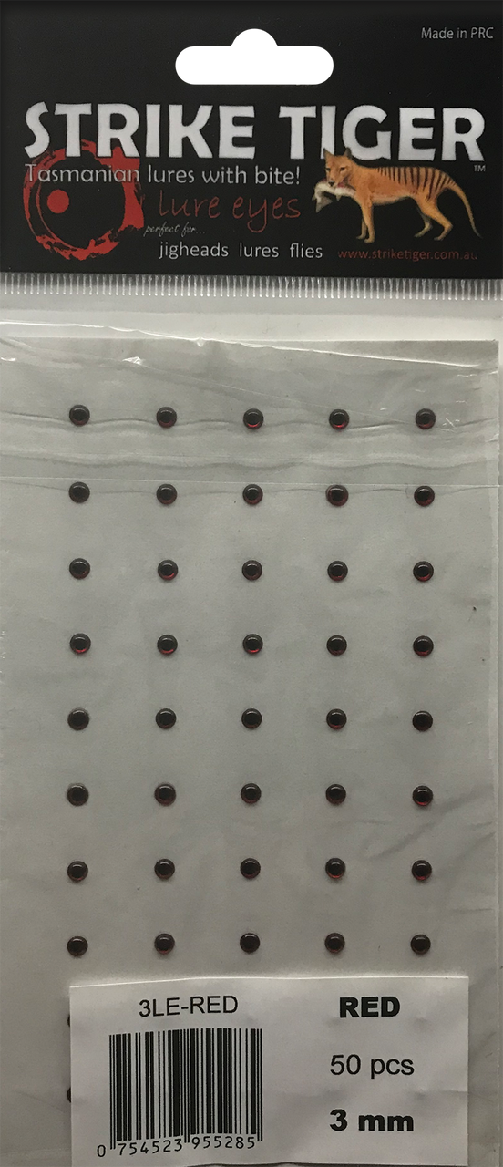 Strike Tiger 3 mm lure eye - red (50 pack)