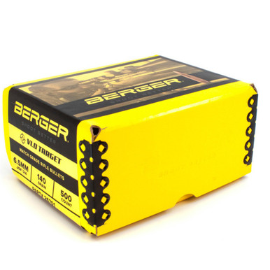 Berger 6.5mm 140 Gr VLD Target Bullets (500 Ct) - Creedmoor Sports, Inc.