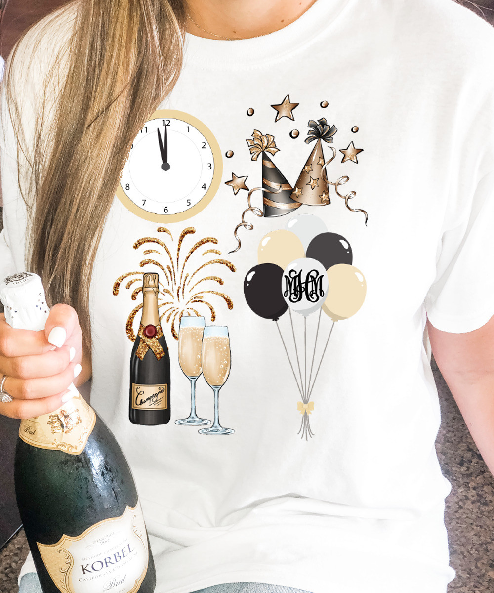 Monogrammed Happy New Year Shirt