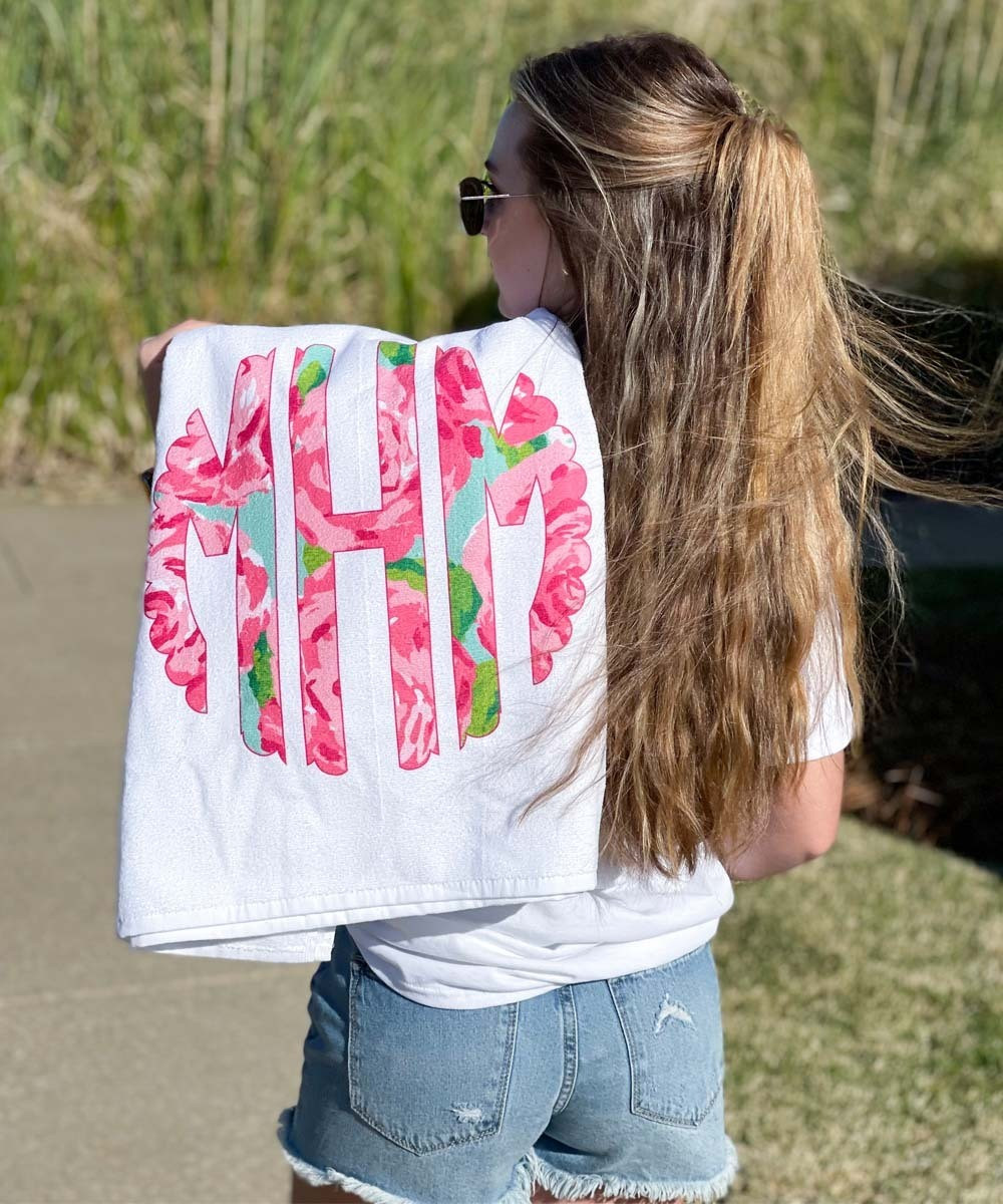 Scallop Lilly Monogram Stainless Steel Tumbler