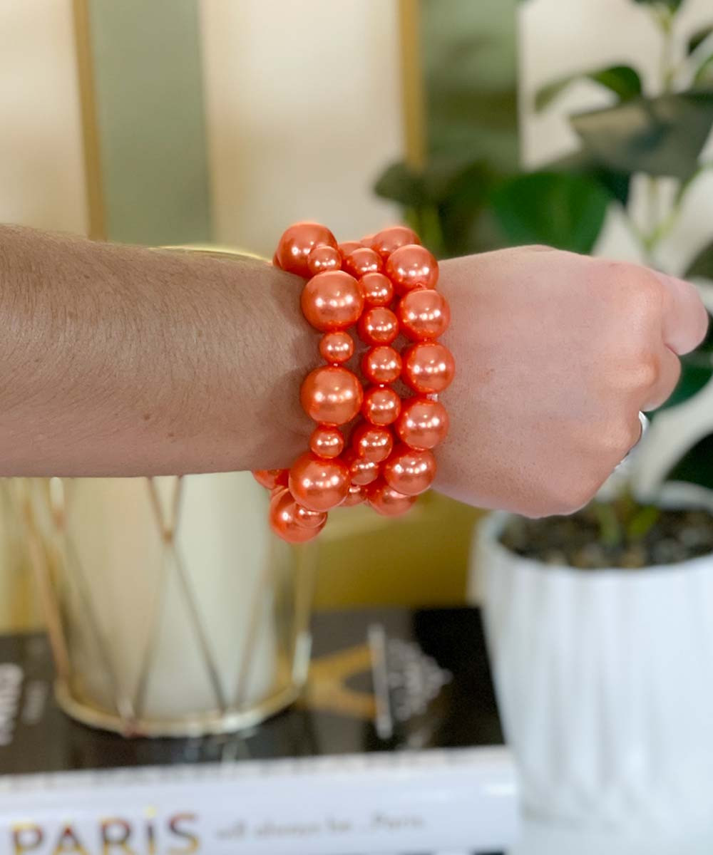 Orange and Gold Bracelet Set