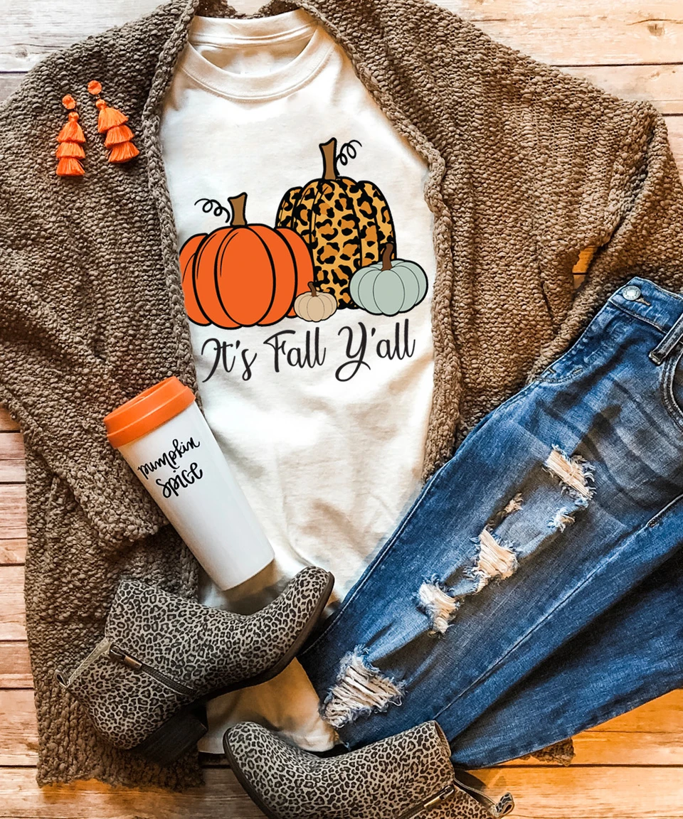 Happy Fall Y'all Square T-Shirt