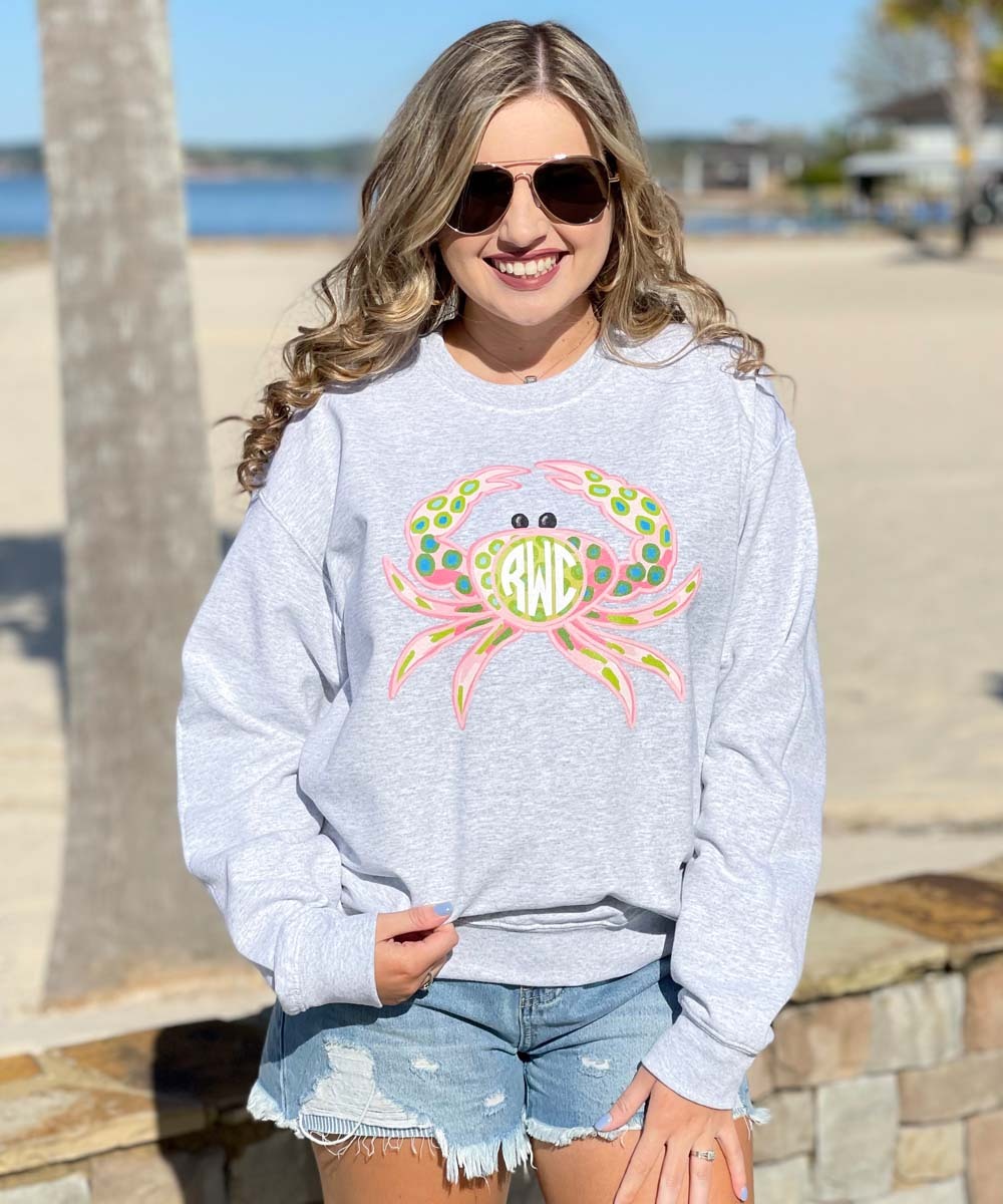 Monogrammed Preppy Crab Sweatshirt