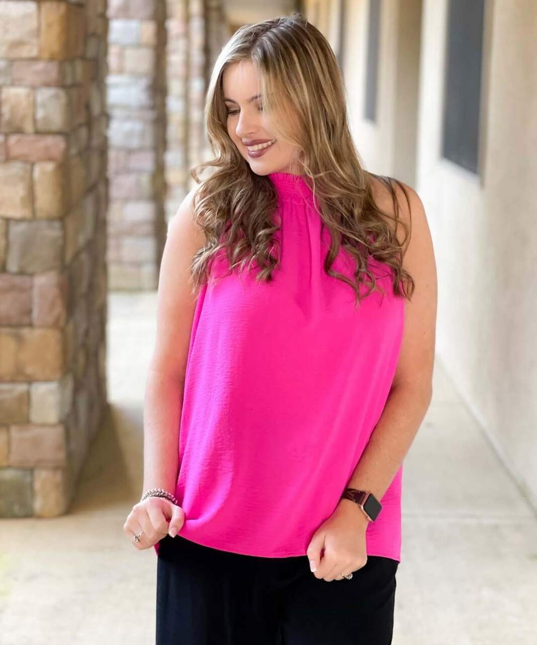 Smocked Neck Boutique Top