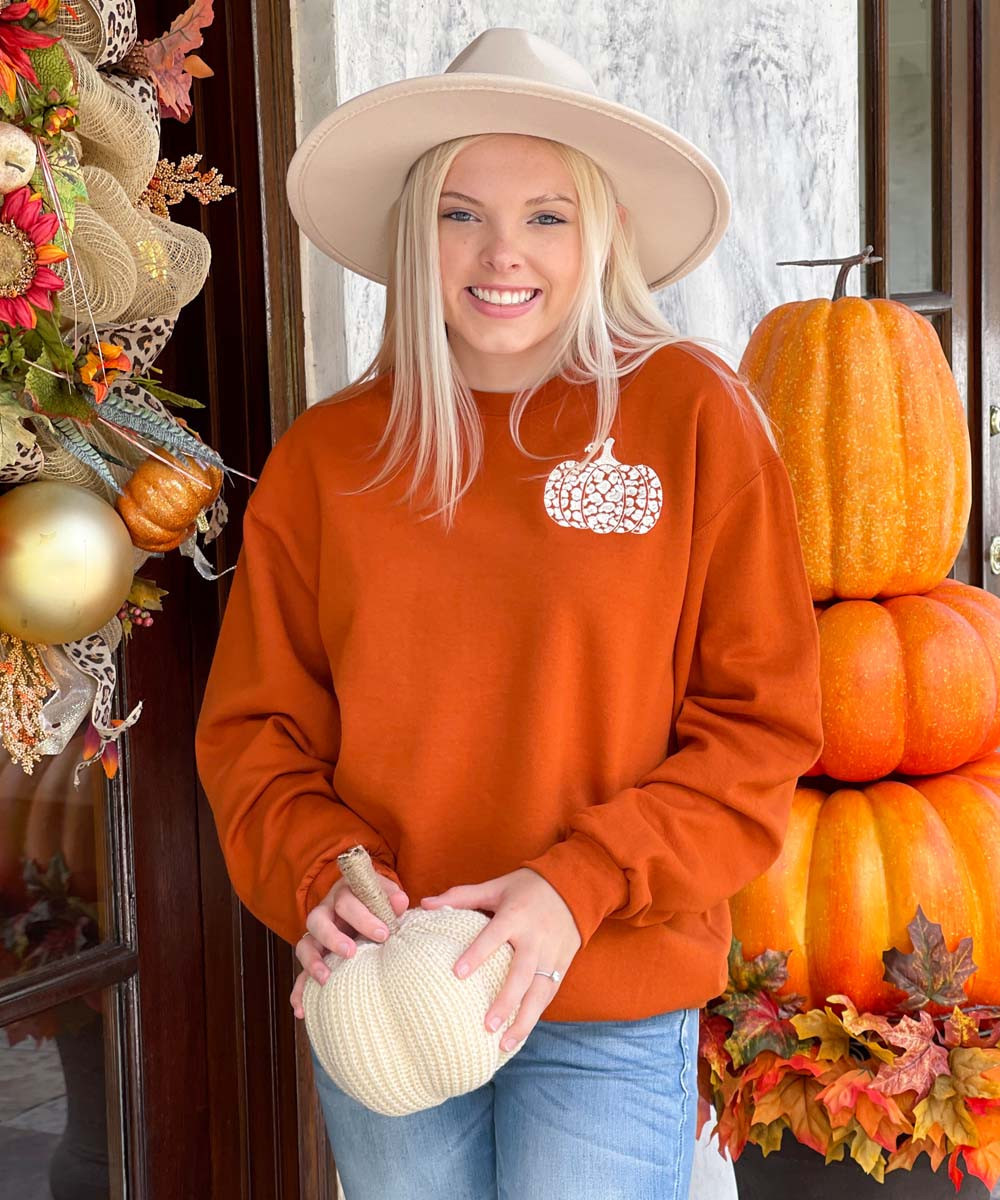 Embroidered Pumpkin Sweatshirt