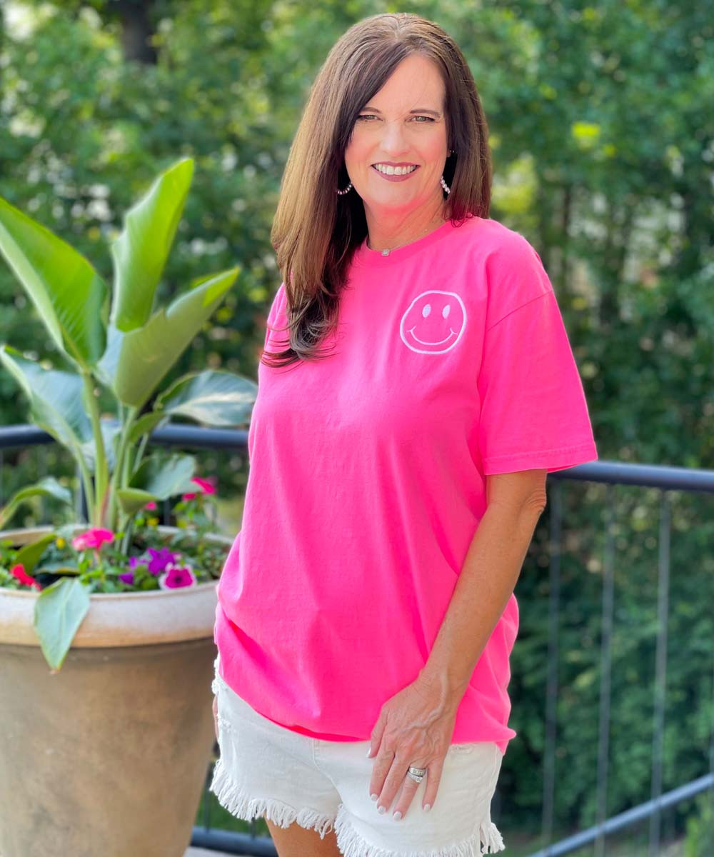 Smiley Face Comfort Colors T-Shirt