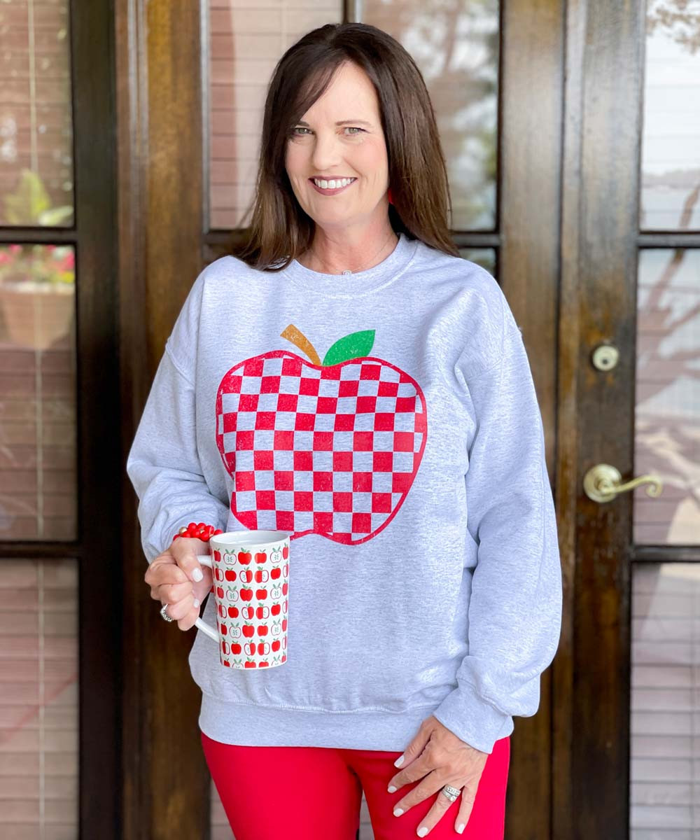 Checker Apple Graphic Sweatshirt