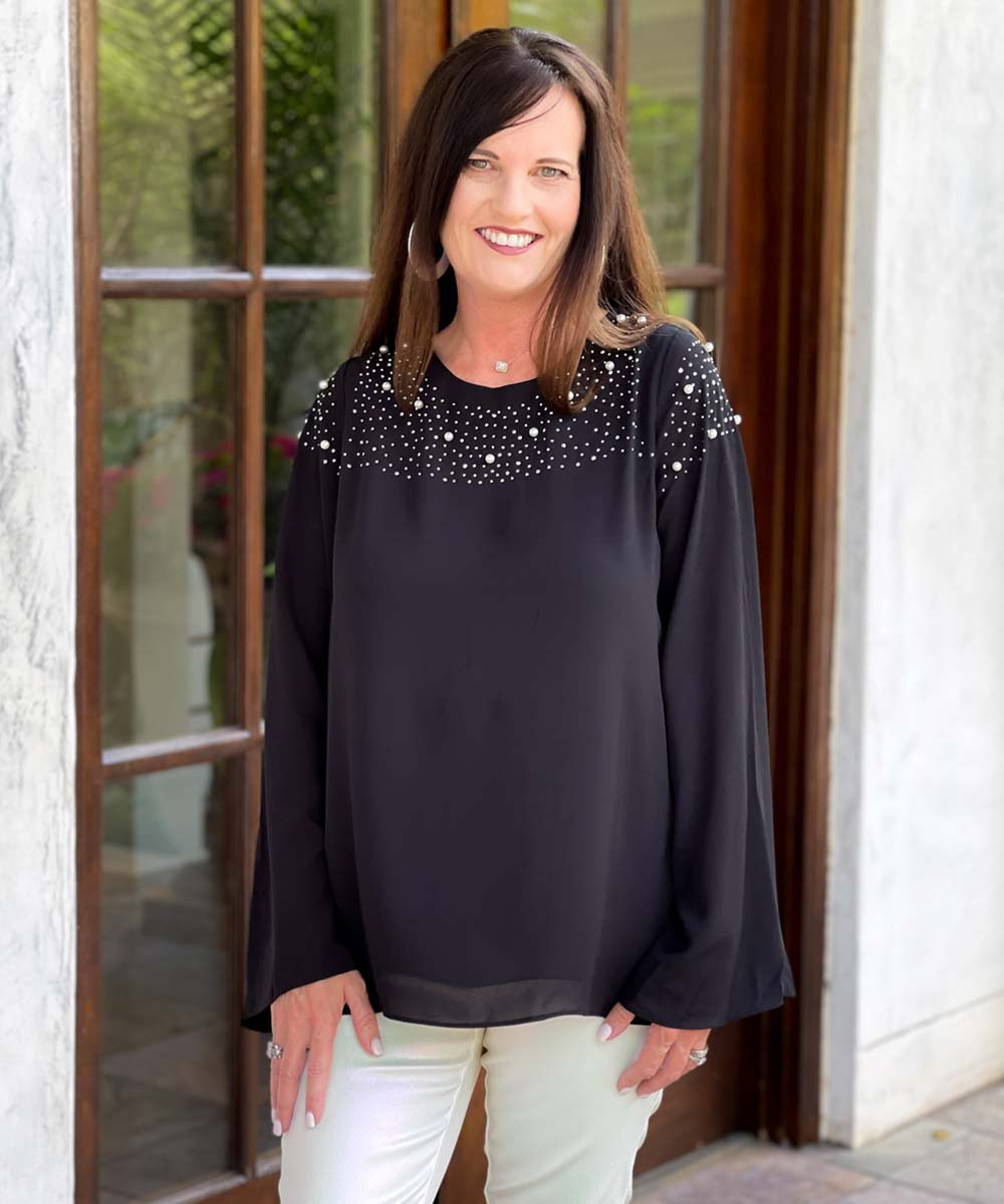 Soft Flare Sleeve Blouse