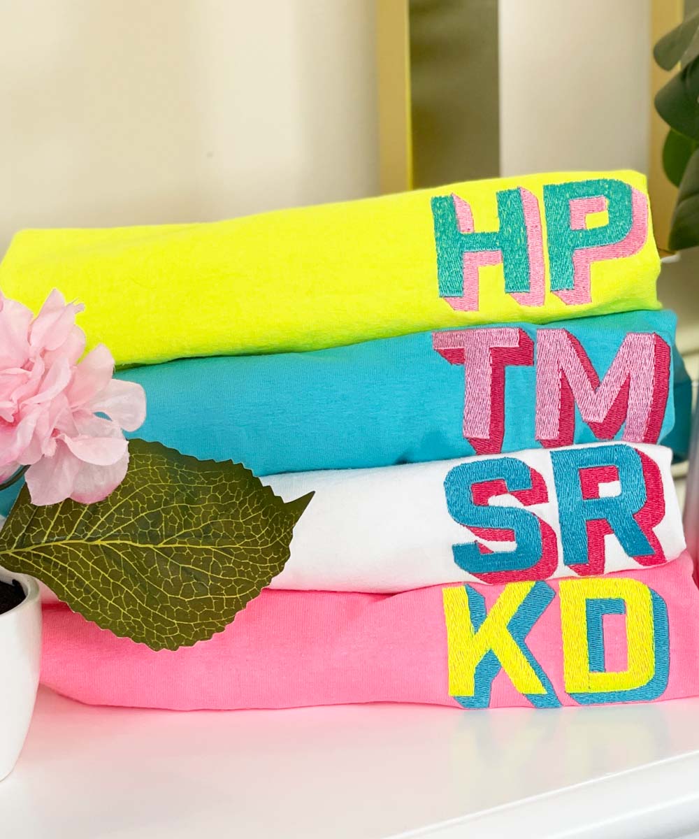 Neon Monogrammed Tee Shirt