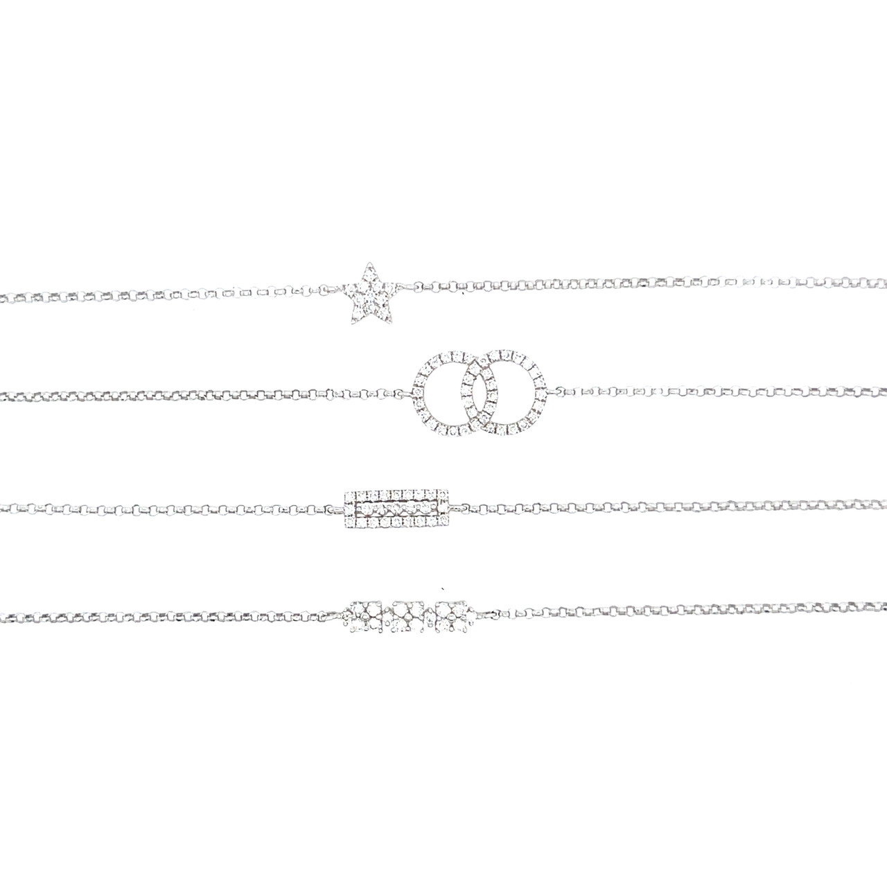 Mini Diamond Star Bracelet- White Gold - Bachini Jewellers