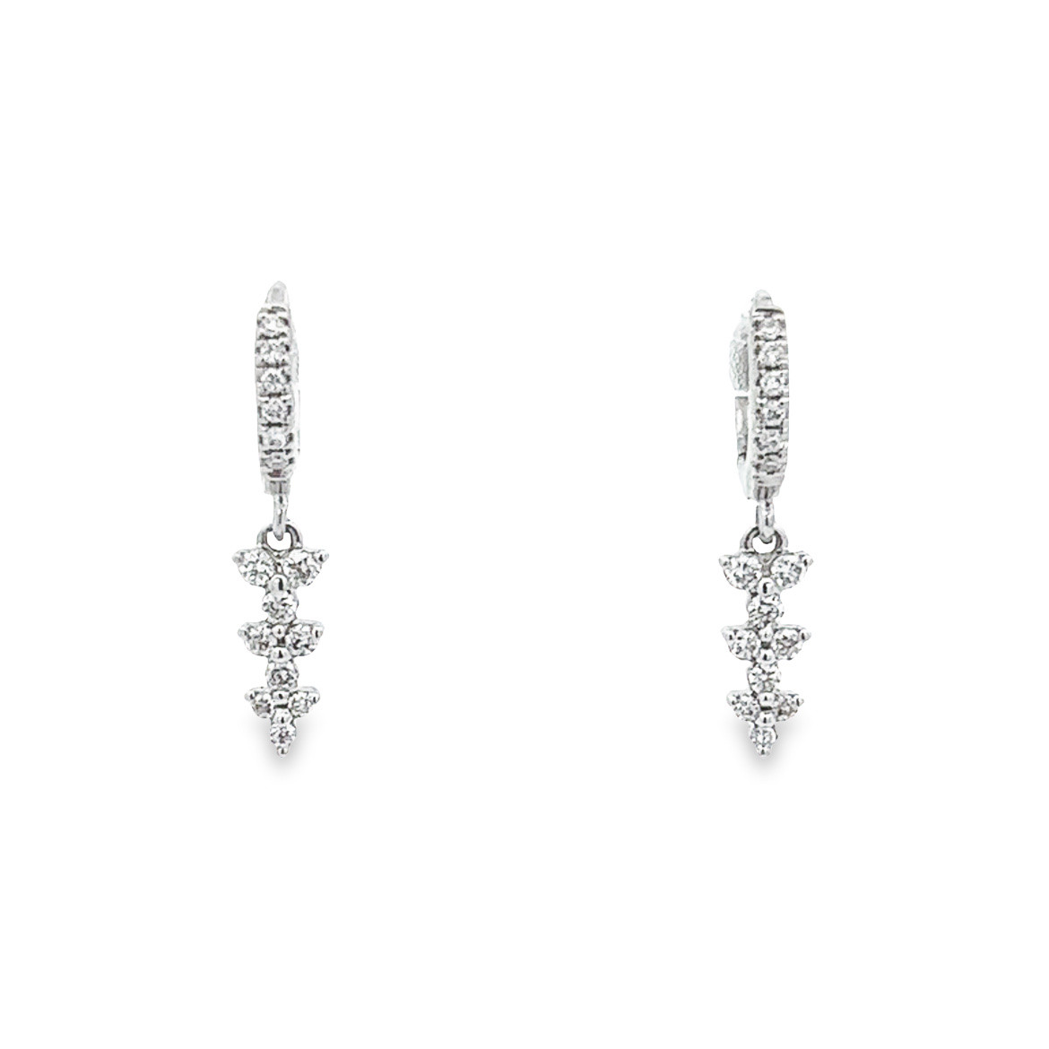 Mini Loop Drop Earrings - White Gold - Bachini Jewellers