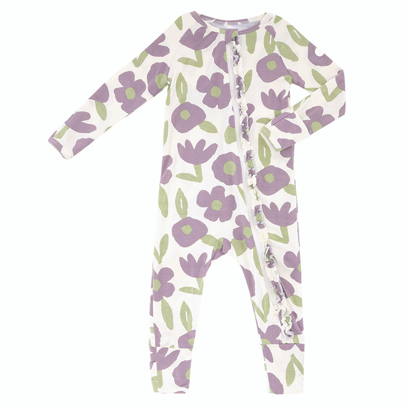 Cozy Romper - Purple Floral - [Wholesale]Stephan Baby