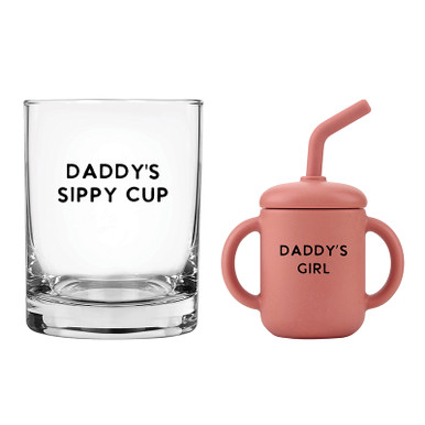 DOF Glass + Sippy Cup Set - Dad + Daughter - [Wholesale]Stephan Baby