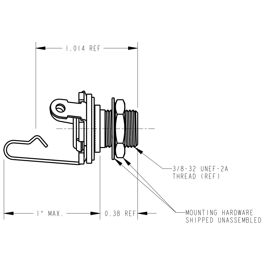 Long Bushing Switchcraft Jack for Guitars, Pedals and Amps | 1/4" Mono Jack