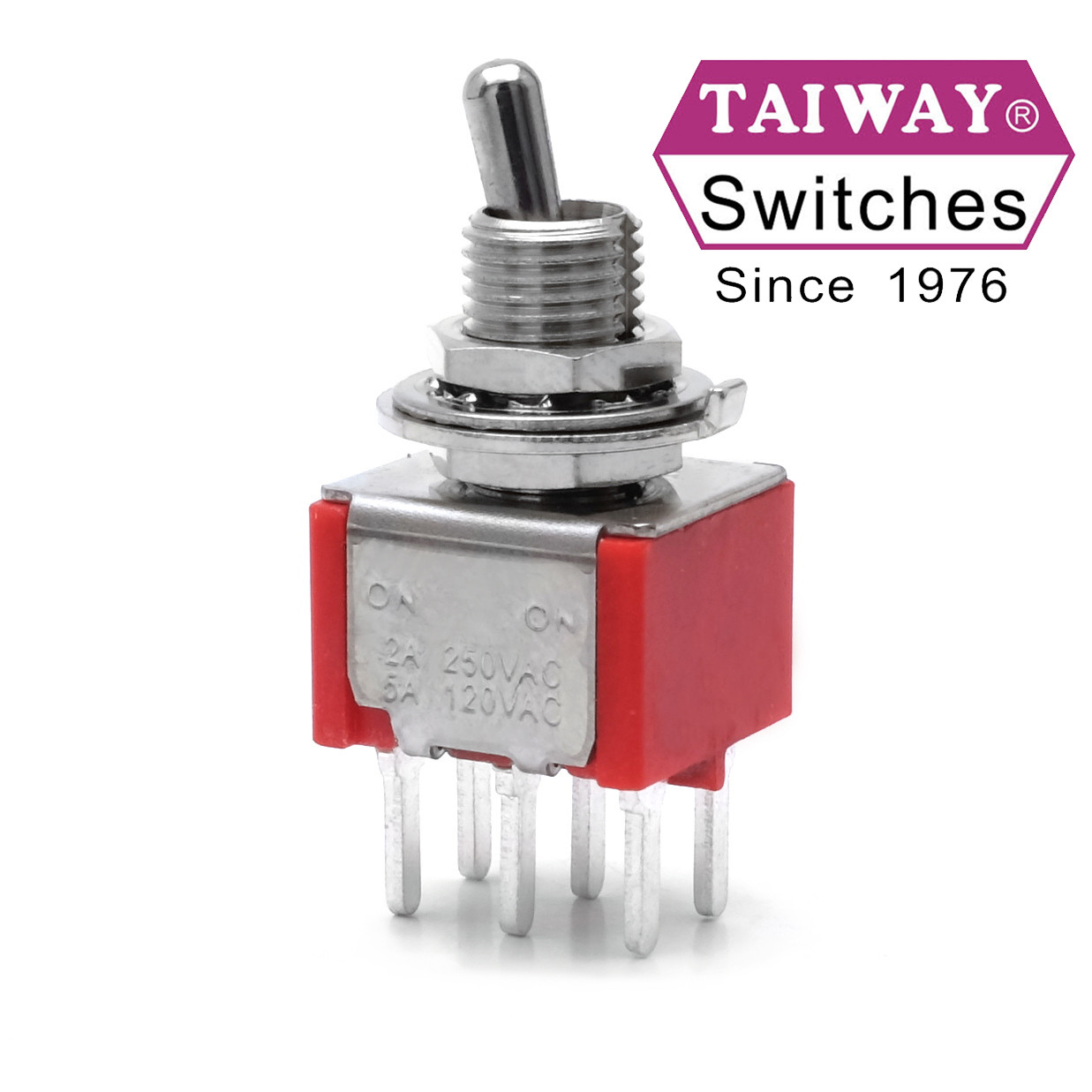 Taiway toggle switch 100-3P1-T200B3M2QE | 3PDT On-On