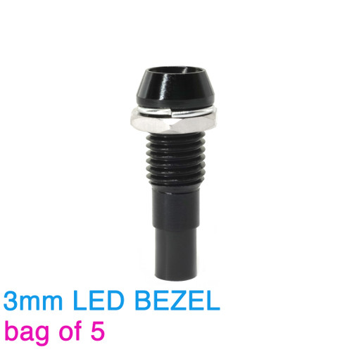 3mm LED Holder | Black Metal Bezel for LED Mounting