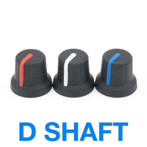 Soft Touch Rubber Knobs for Guitar Pedals | D Shaft