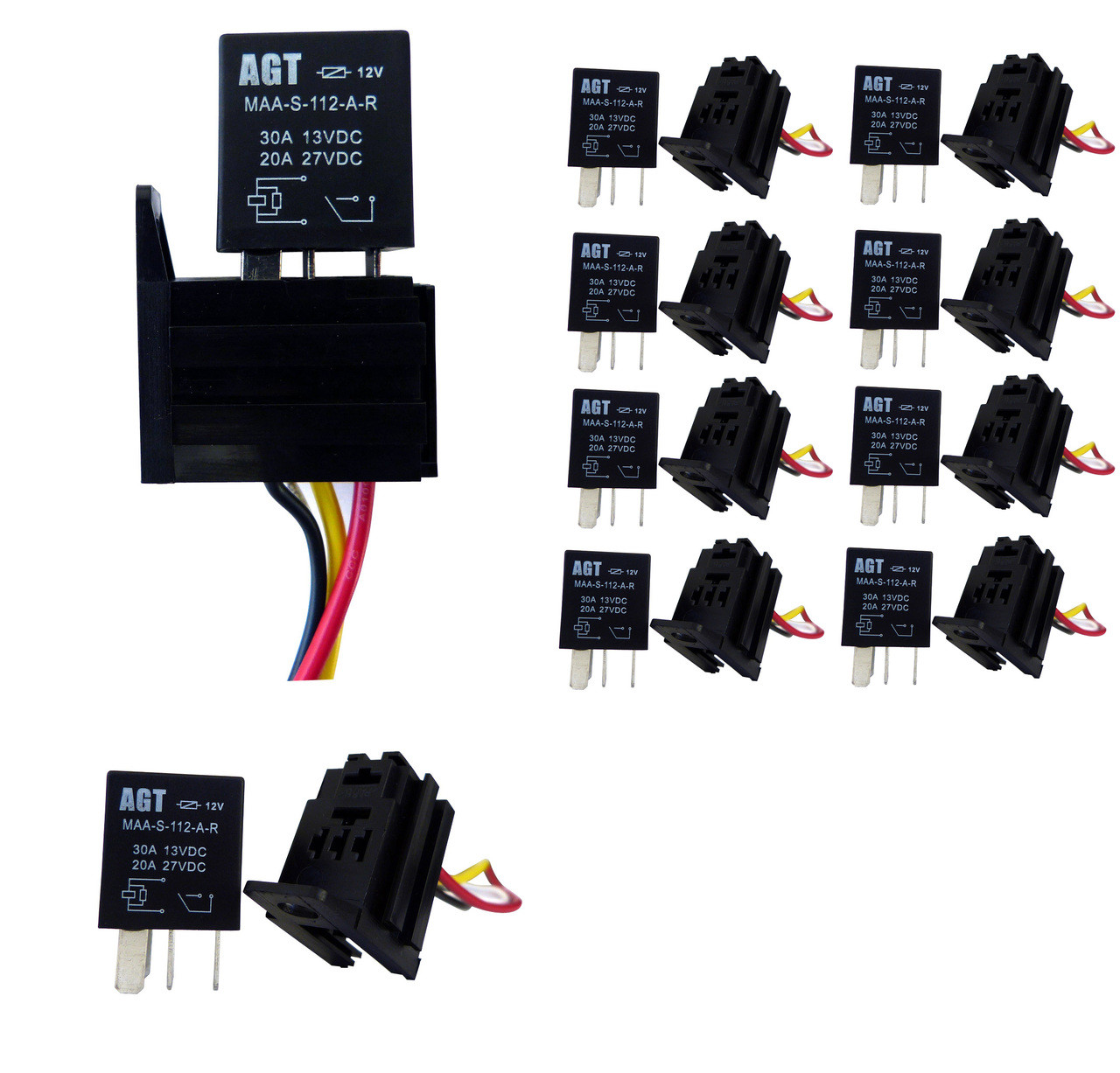 4 PIN 30A 12V SPST Micro Relay (10 Pack) - GENSSI