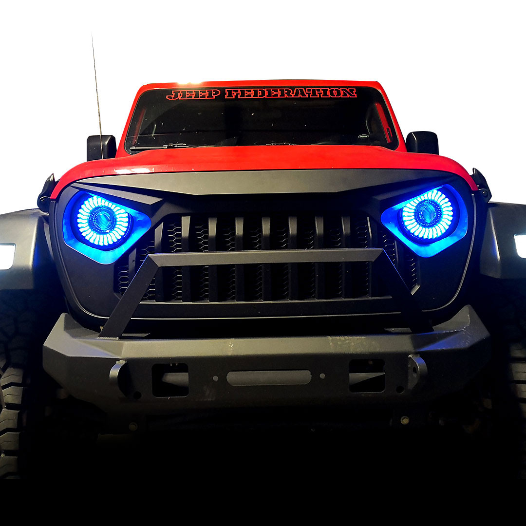 7 Inch DEMON EYE LED Headlights with Remote Control with Matching Fog ...