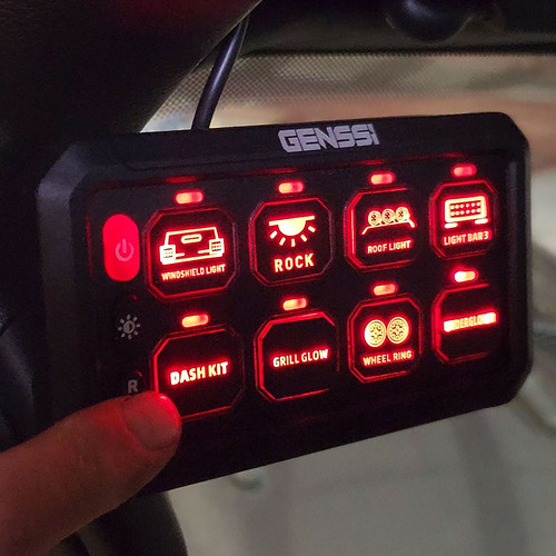 8 Gang Switch Box Panel Relay Kit RGB Multi-Color - GENSSI