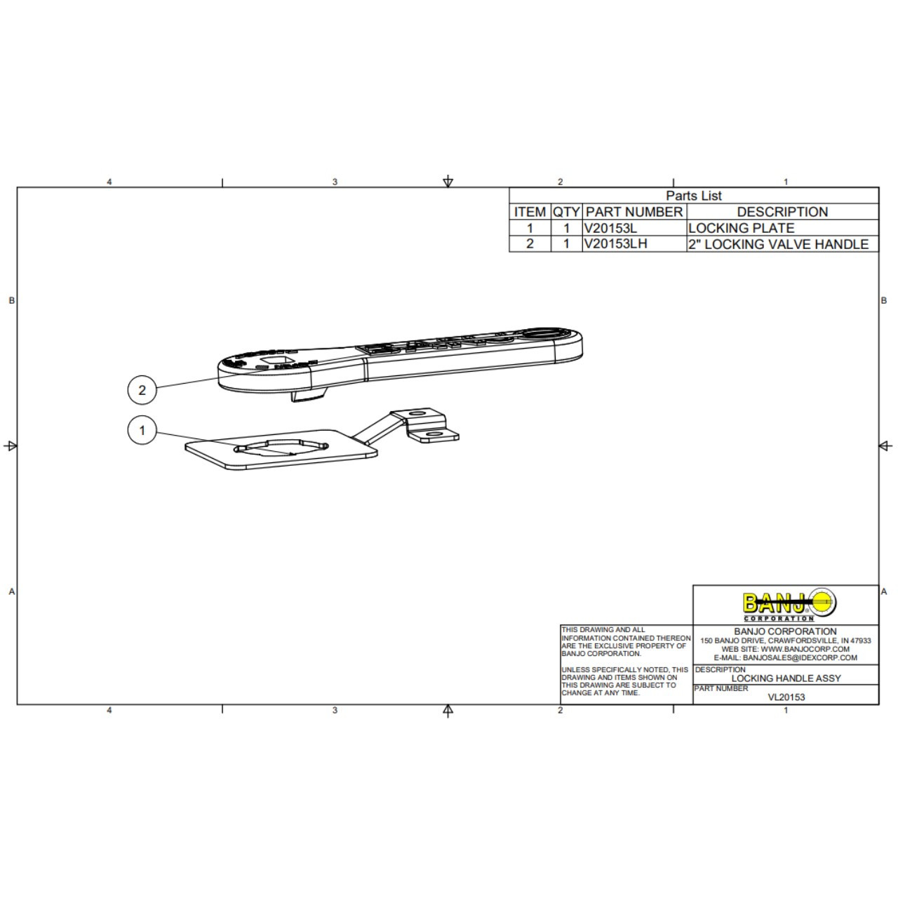 Banjo 2 in. Locking Valve Handle w/ Locking Plate - Locking Device ...