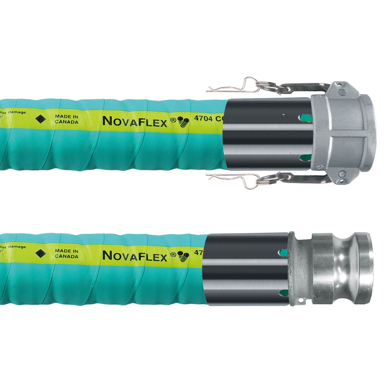 Novaflex 4704 3 in. Corrugated UHMW Chemical Suction & Discharge Hose w ...