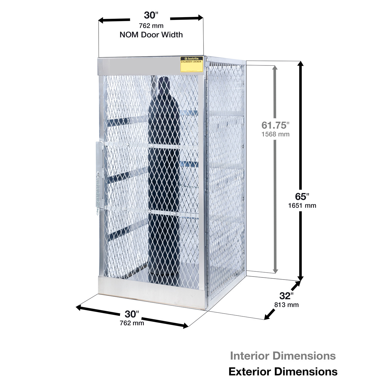 Aluminum Compressed Gas Lockers Vertical Storage - 10 Cylinders - John ...