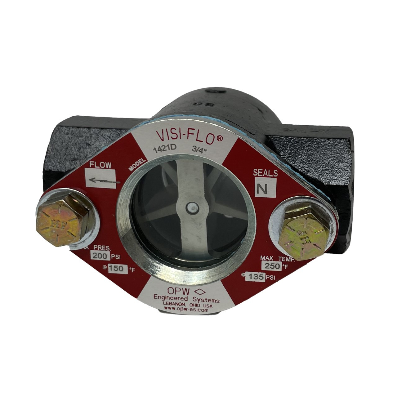 OPW VISI-FLO 1400 1 1/2 in. FNPT Carbon Steel Sight Flow Indicator w ...