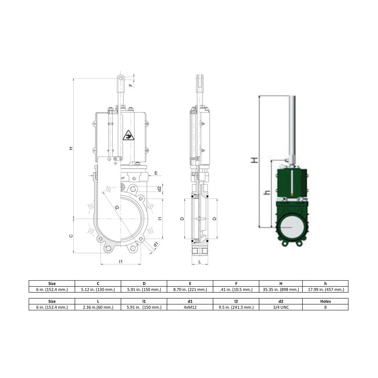 Metaltecnica 6 in. Cast Iron ANSI Flanged Gate Valve w/ Stainless Steel ... Metaltecnica 6 in. Cast Iron ANSI Flanged Gate Valve w/ Stainless Steel ...