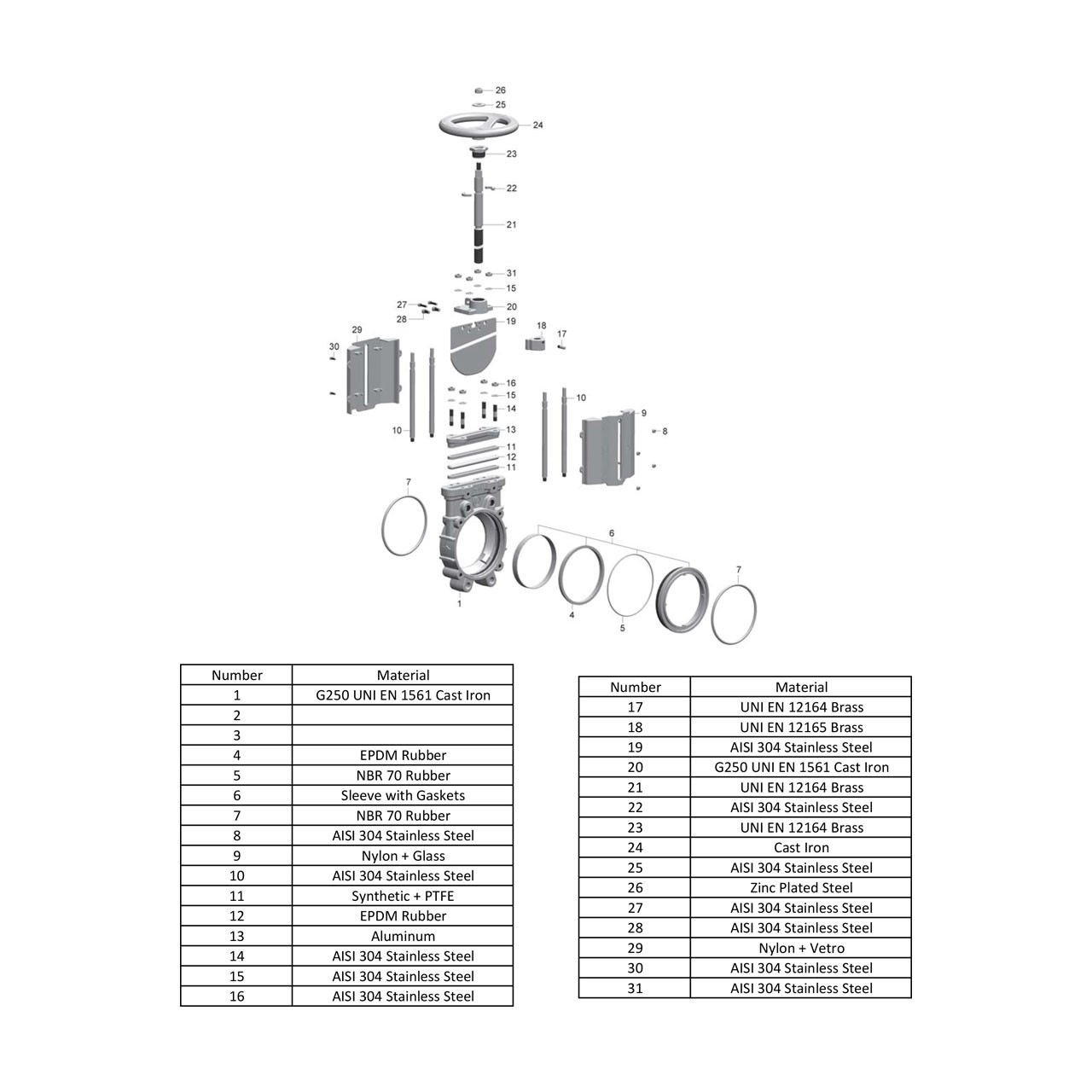 Metaltecnica 6 in. Cast Iron ANSI Flanged Gate Valve w/ Stainless Steel ... Metaltecnica 6 in. Cast Iron ANSI Flanged Gate Valve w/ Stainless Steel ...
