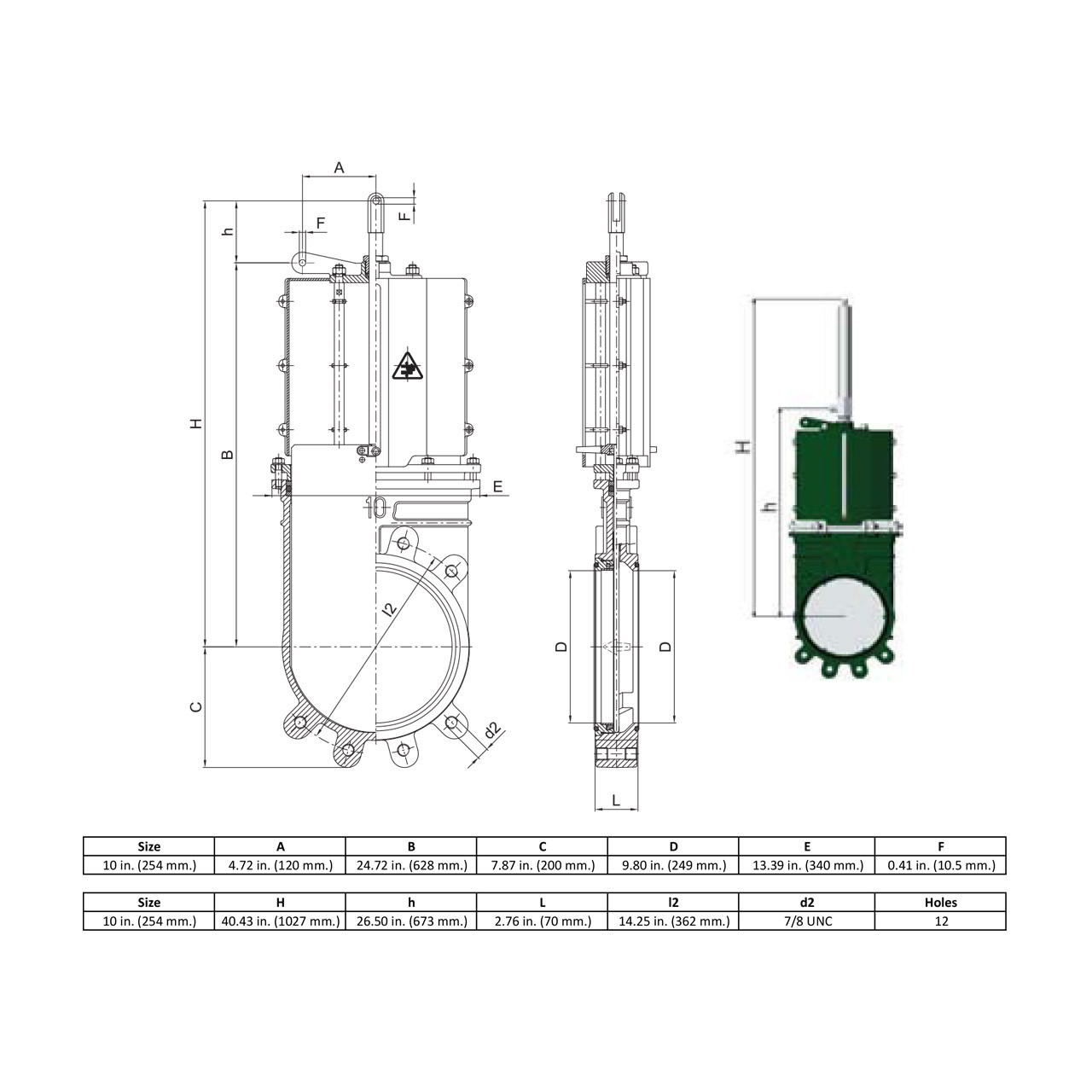 Metaltecnica 10 in. Cast Iron ANSI Flanged Gate Valve w/ Stainless ... Metaltecnica 10 in. Cast Iron ANSI Flanged Gate Valve w/ Stainless ...