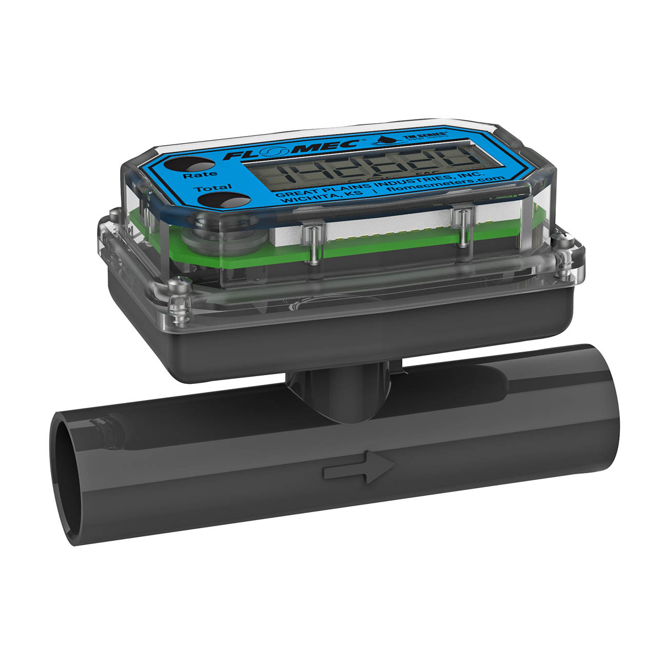 GPI TM Series 3/4 in. Spigot Electronic Water Flow Meter w/ LCD Display ...