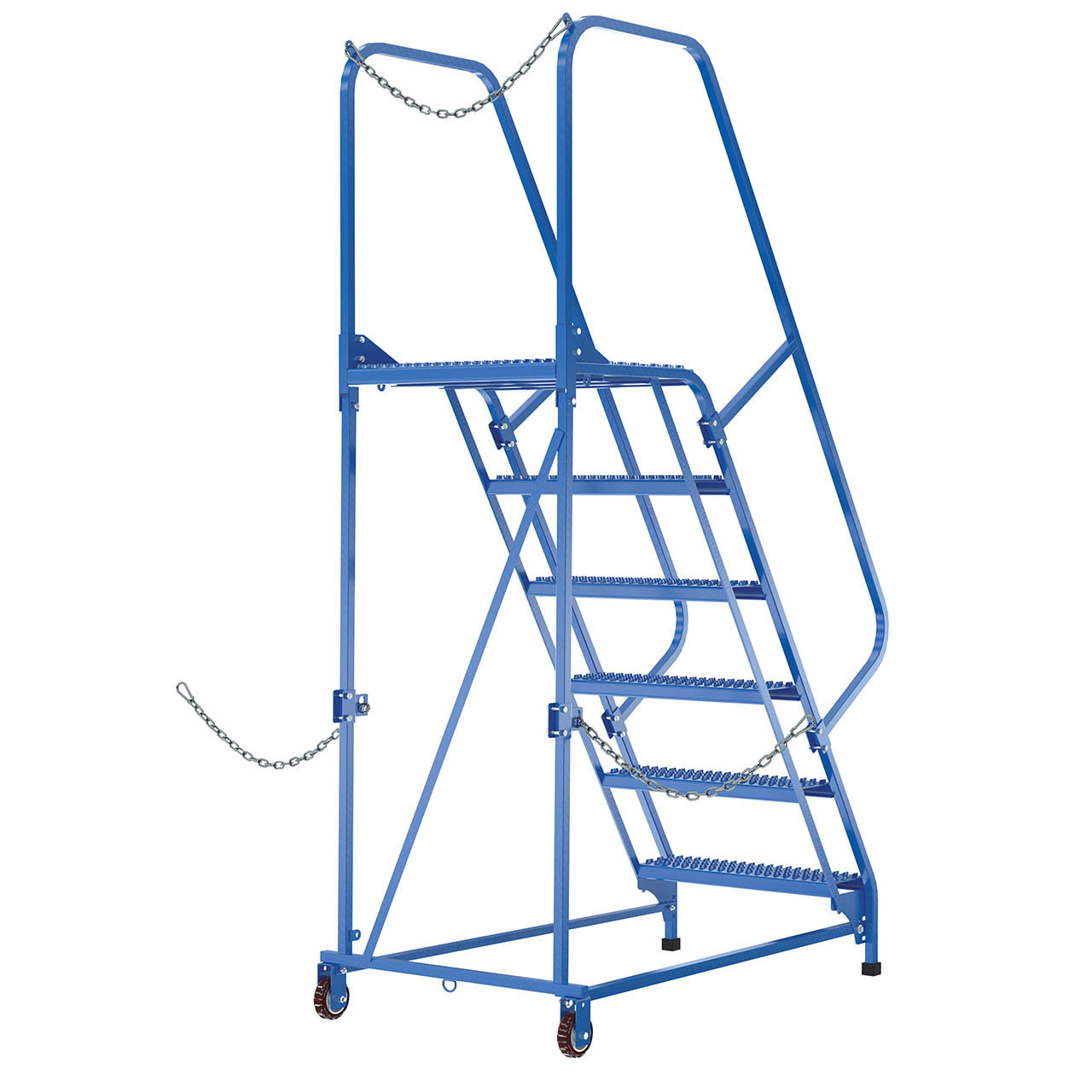 Vestil LAD-STL-6-G Semi-Trailer Access 6 Step Ladder, 58° Step Angle ...