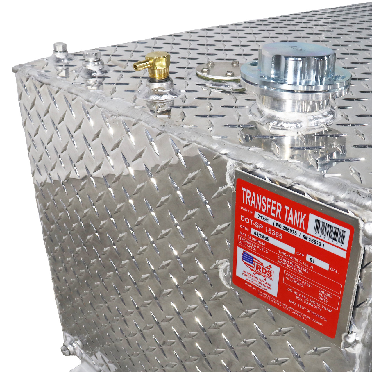 RDS Manufacturing 91 Gallon Aluminum Rectangular DOT Certified Transfer ...