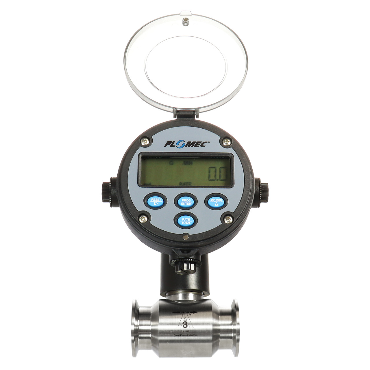 Flomec GSCPS Series 2 in. NPT 3A Sanitary Oval Turbine Meter w/RT14 ...