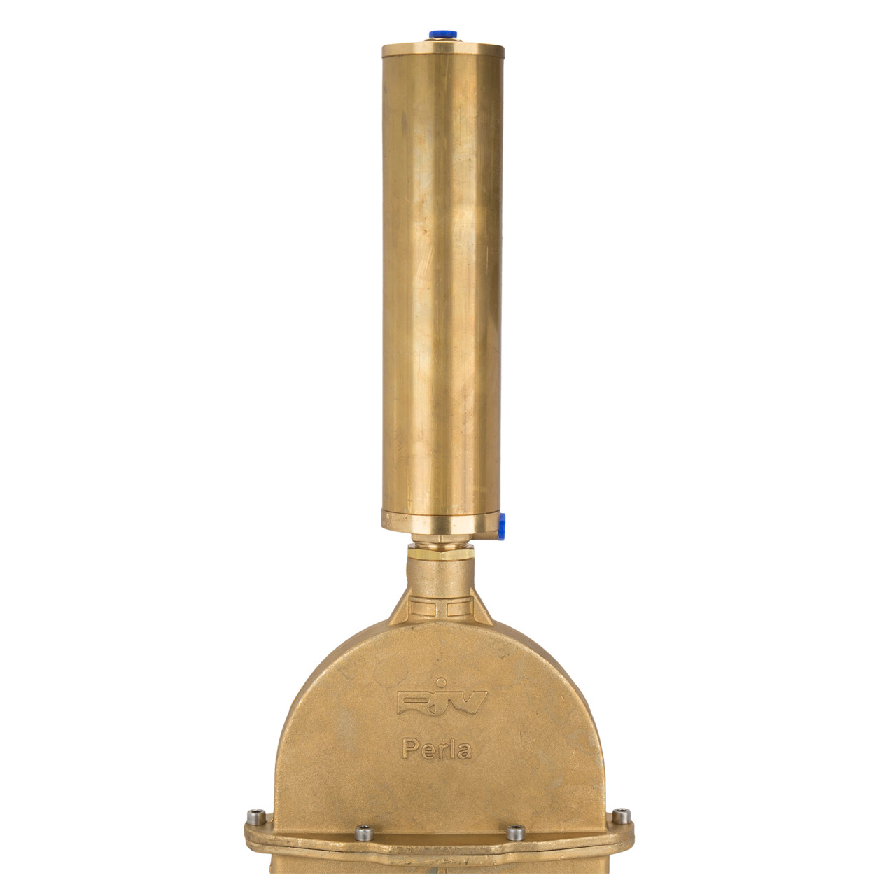 RIV Perla 6 in. Brass Piston Valve Flange X Flange W/ Air Cylinder 37 ...