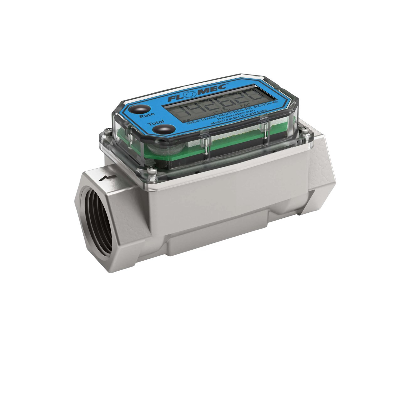 GPI G2S10NQ9GMA 1 in. NPT Industrial Stainless Steel Turbine Flow Meter ...