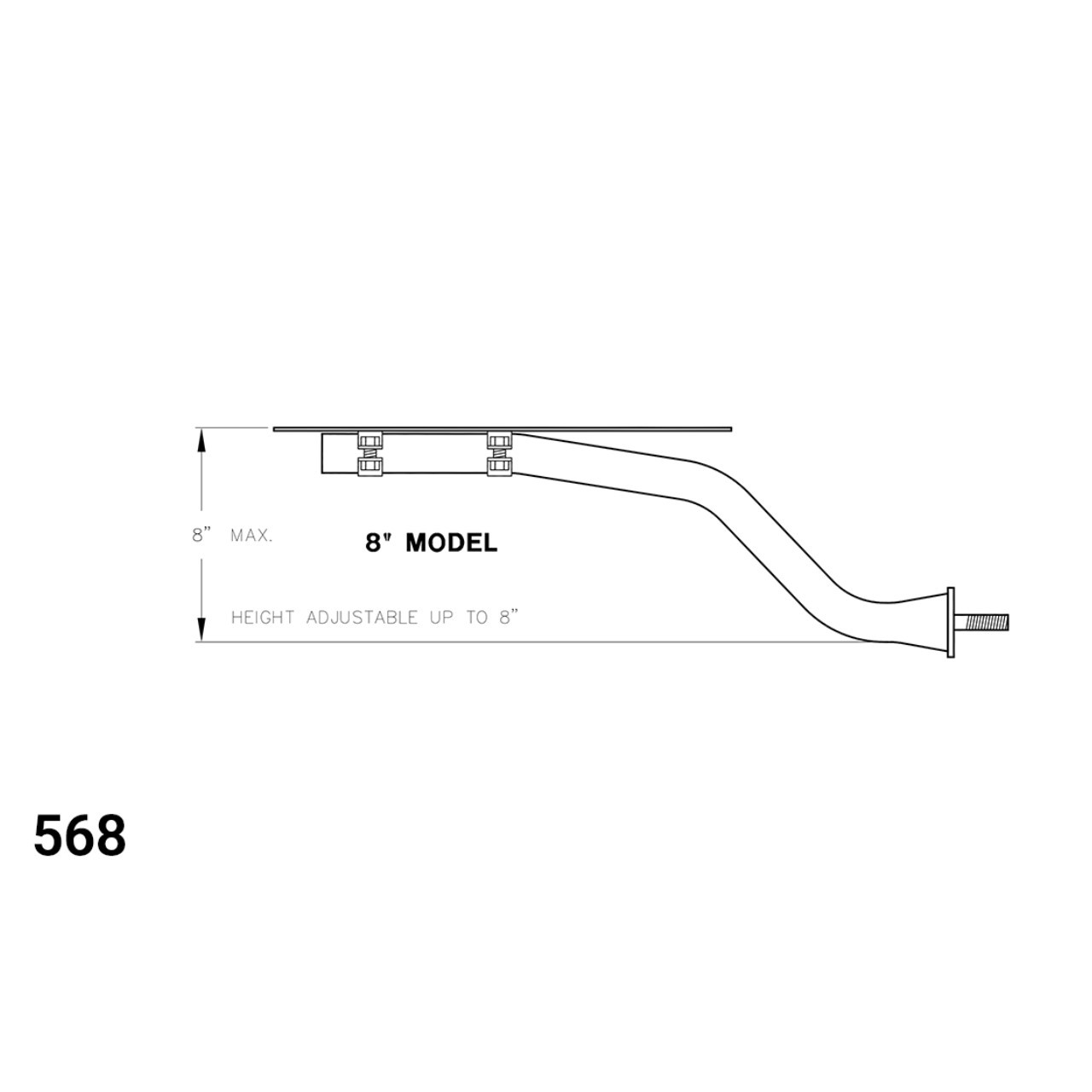 Merritt 568 Black Steel EZ-Mount Adjustable Fender Bracket - 27-30 in ...