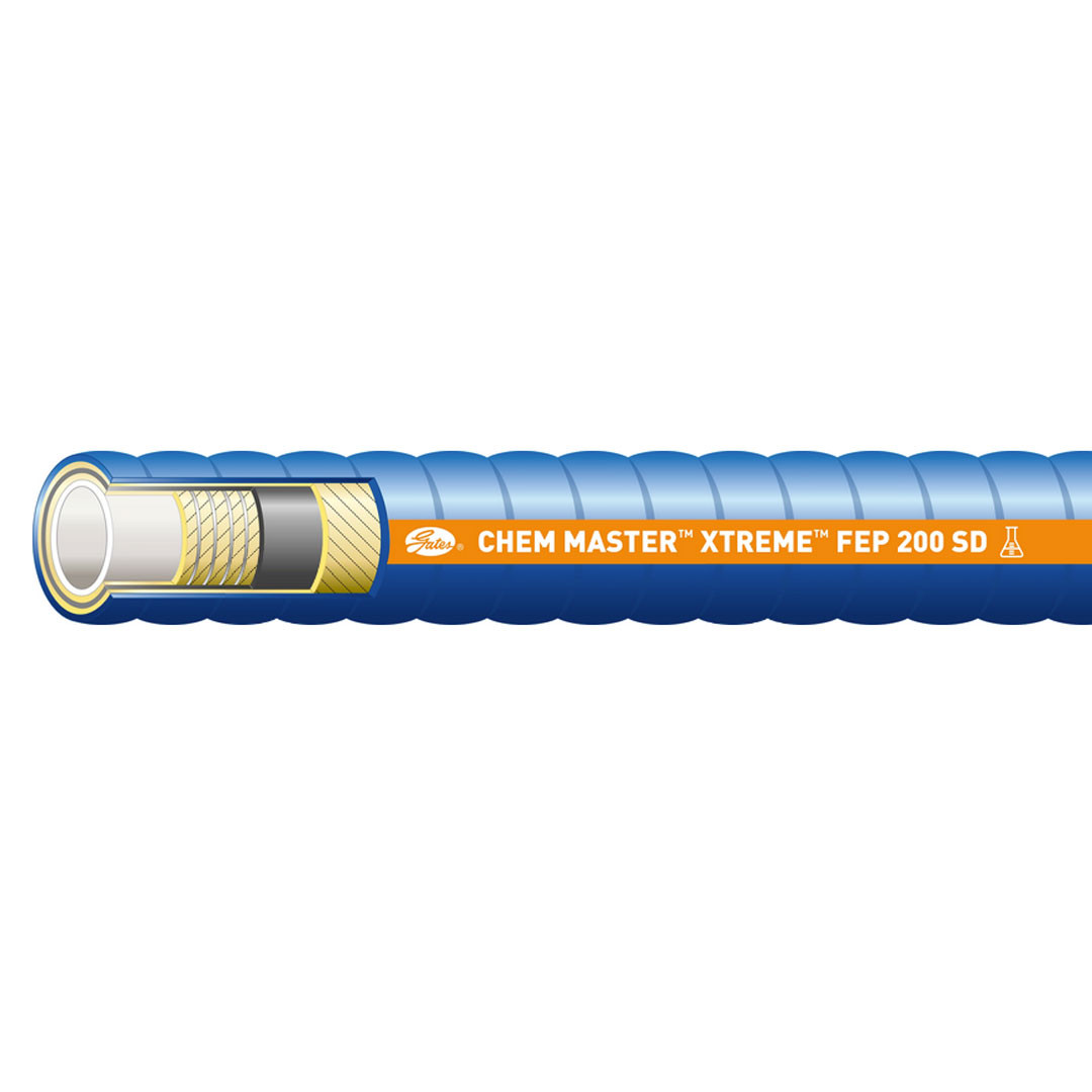 Gates 1 in. Chem Master Xtreme FEP 200SD Chemical Transfer Hose w/ Male ...